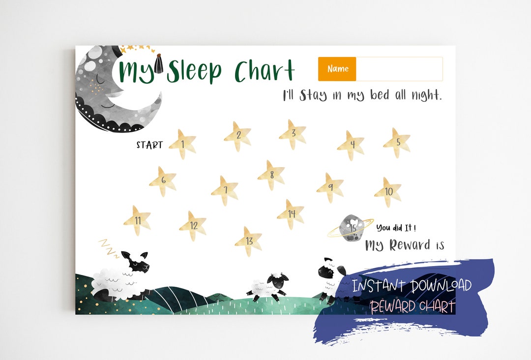 Sheep Sleep Chart for Kids | Reward Chart Printable | Reward Chart for ...