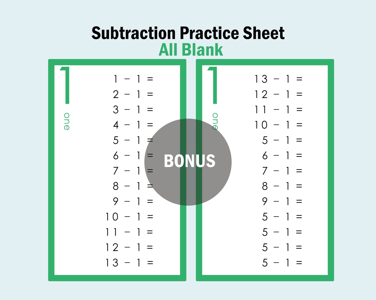 Montessori | Subtraction Chart | Subtraction Worksheets | Math Skills ...