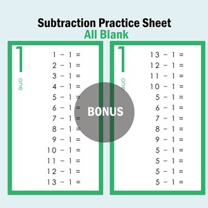 Montessori | Subtraction Chart | Subtraction Worksheets | Math Skills ...
