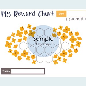 Yellow Floral Reward Chart | Printable Reward Chart for Kids | Potty ...