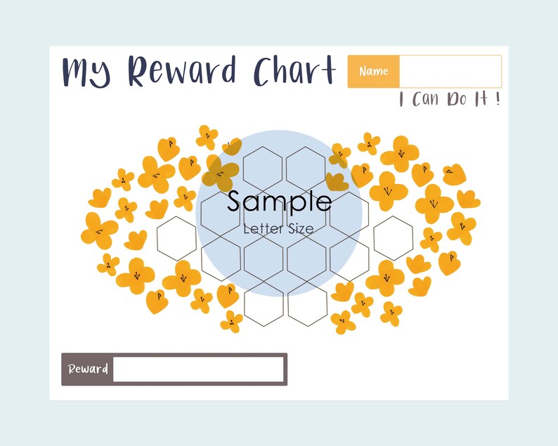Yellow Floral Reward Chart | Printable Reward Chart for Kids | Potty ...