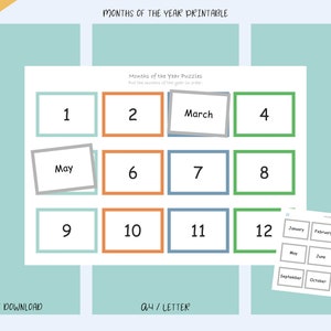 Months of the Year Puzzles Printable | Preschool Activities | Months ...