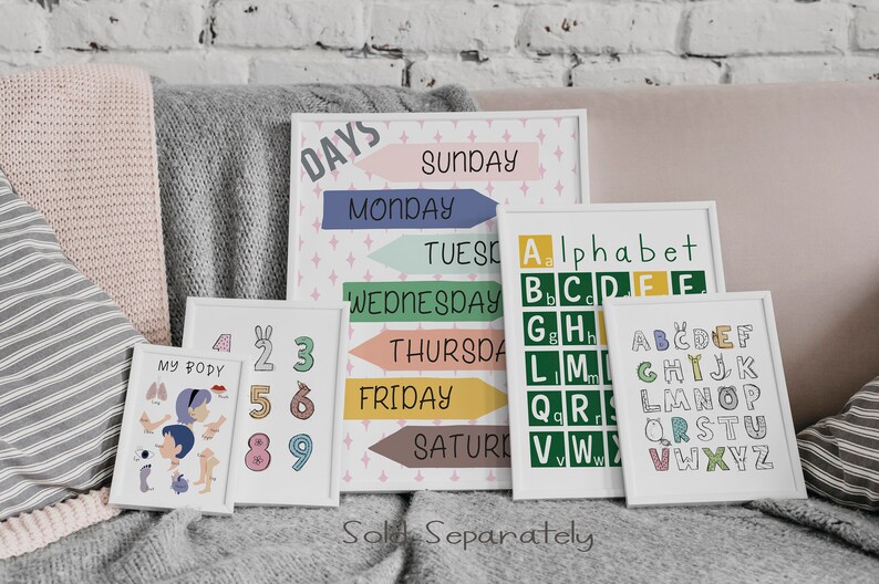 Days of the Week Print Educational Poster Preschool - Etsy