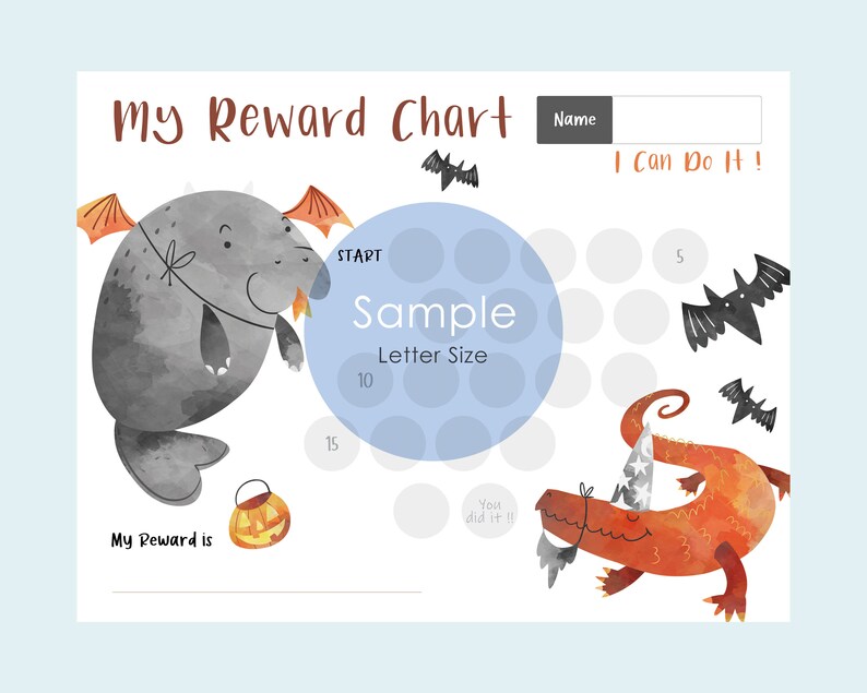 Halloween Reward Chart | Dragon Sticker Chart | October Reward Chart ...