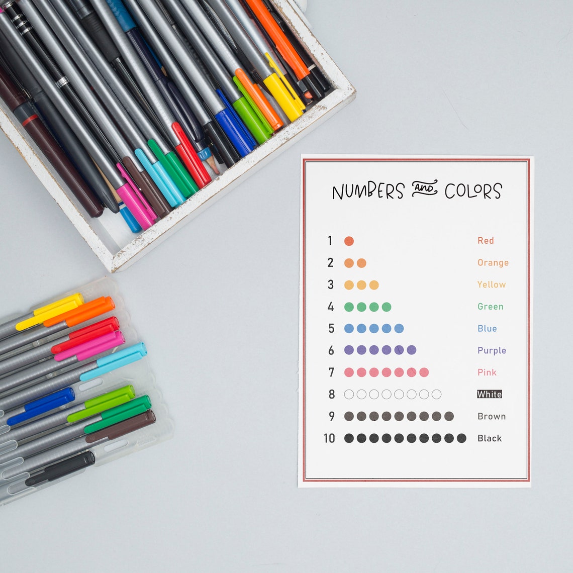 Rainbow Numbers and Colors Print Numbers 1-10 Kids Wall - Etsy