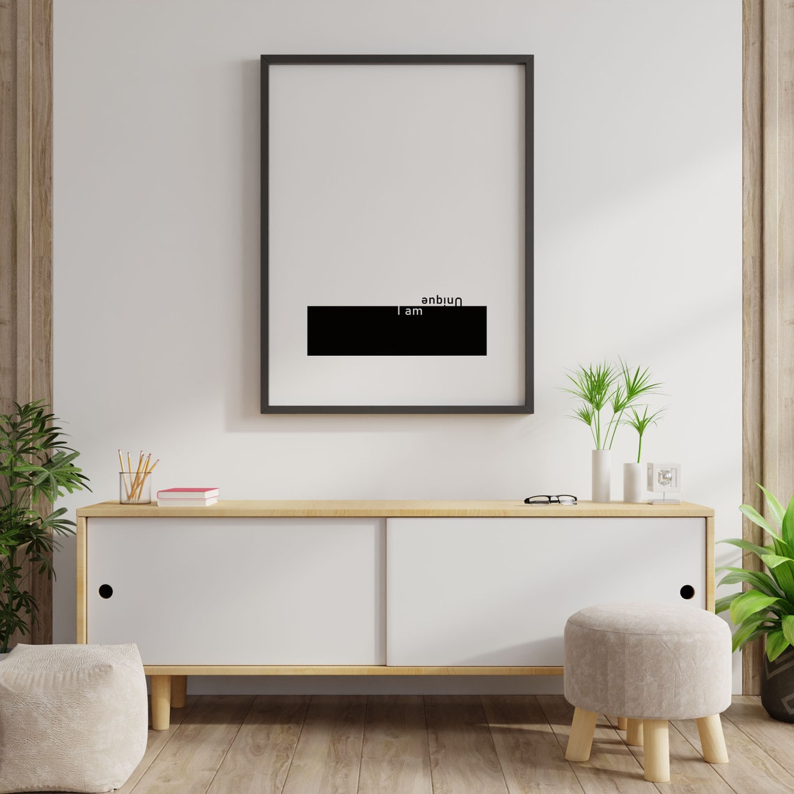 Black and White Affirmation Poster I Am Unique Positive Affirmation ...