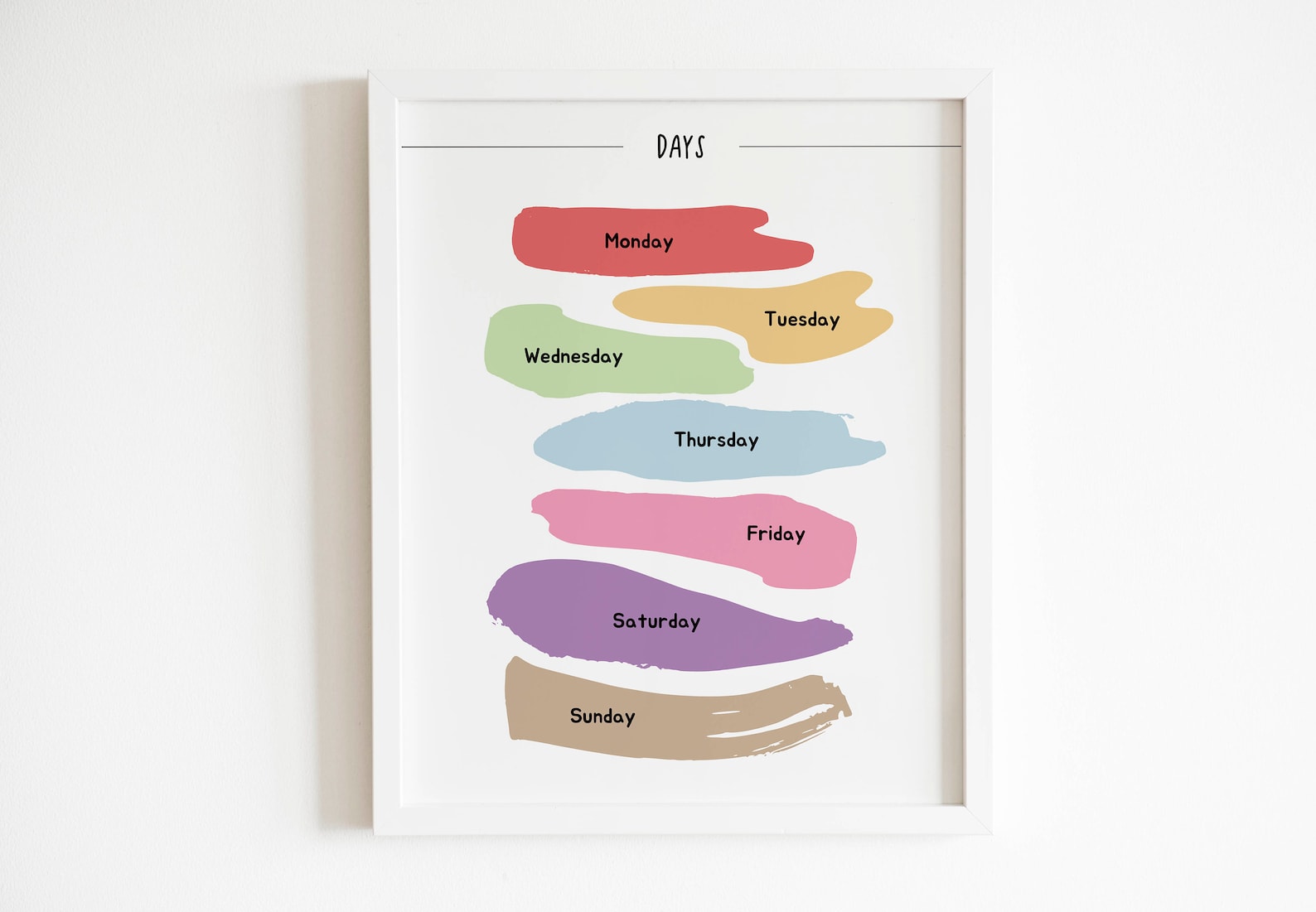 Colorful Days of the Week Printable Poster Learning Poster - Etsy