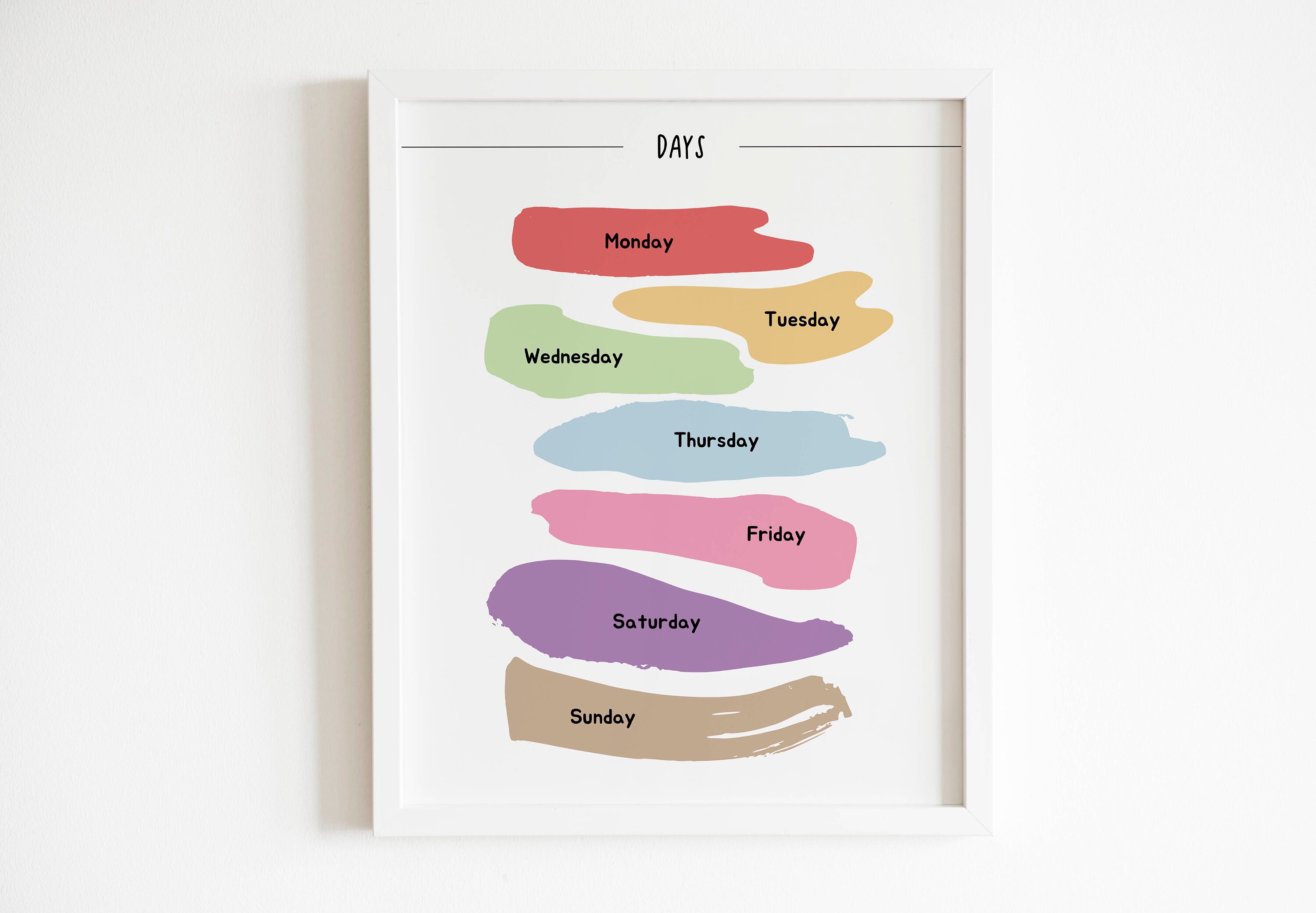 Colorful Days of the Week Printable Poster Learning Poster - Etsy