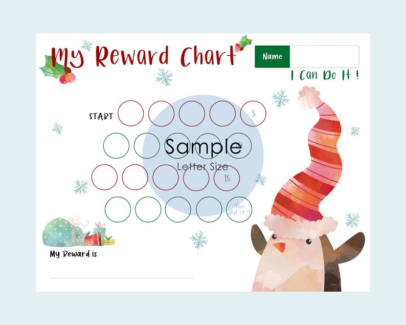 Christmas Reward Chart | Printable Reward Chart for Kids | Instant ...