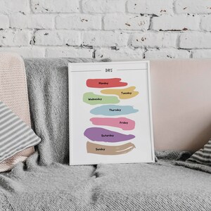 Colorful Days of the Week Printable Poster | Learning Poster | Home ...