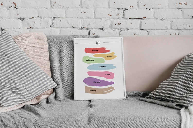 Colorful Days of the Week Printable Poster | Learning Poster | Home ...