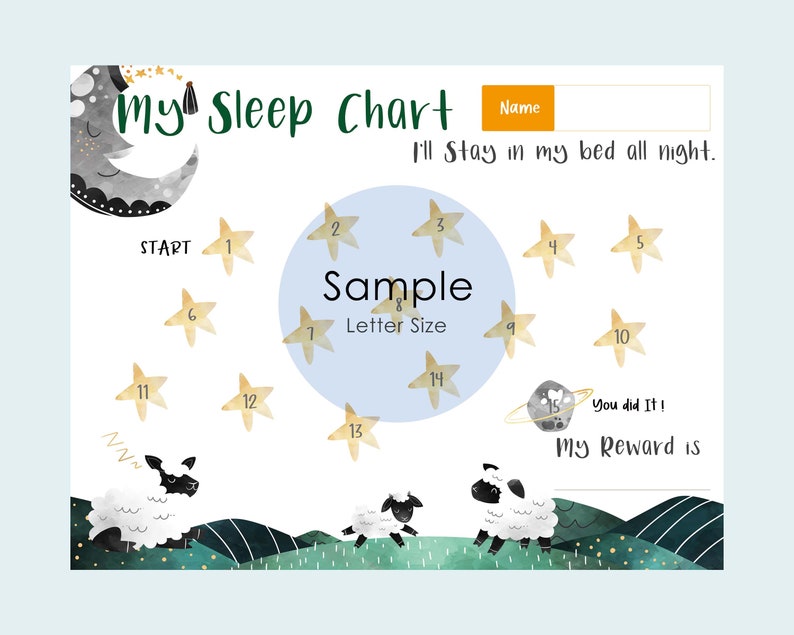 Sheep Sleep Chart for Kids Reward Chart Printable Reward Chart for ...