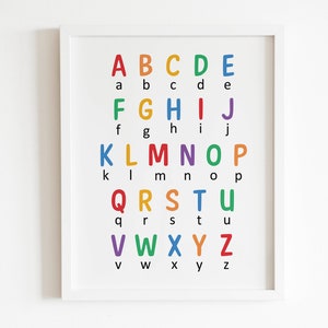 Set of 4 Educational Poster | Colors, Alphabet, Days, Numbers Wall ...