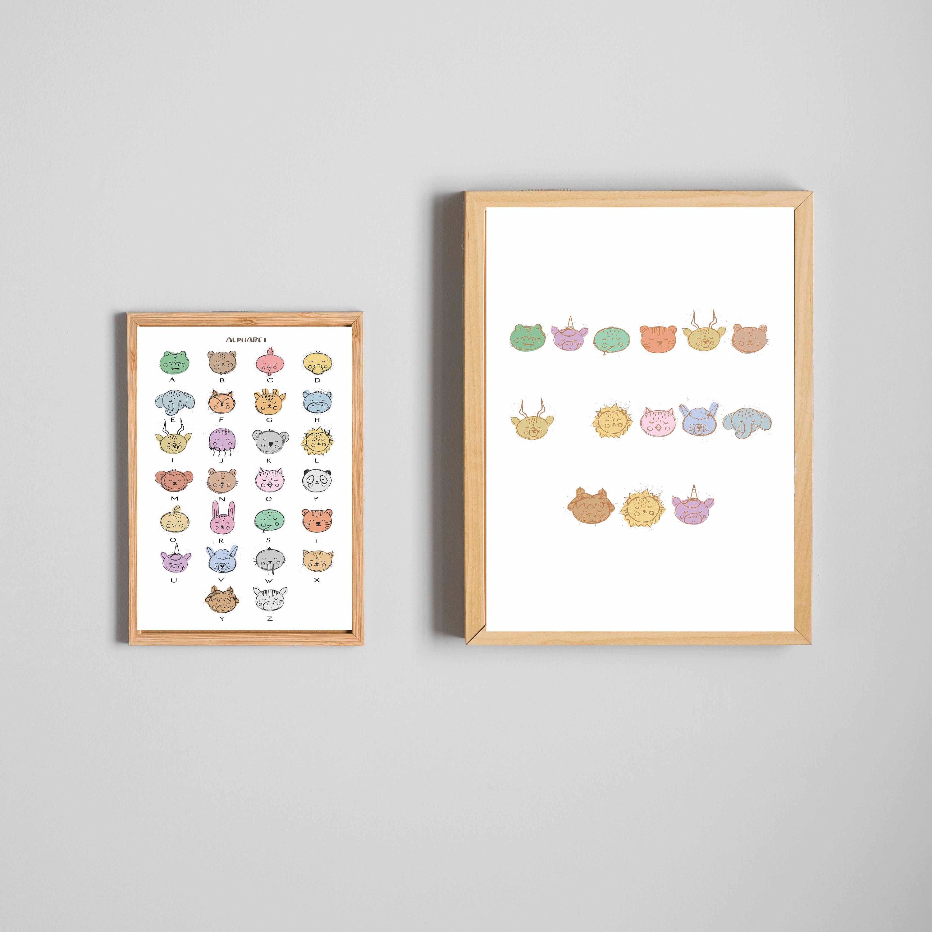 Personalized Hidden Message and Animal Alphabet Wall Art - Etsy