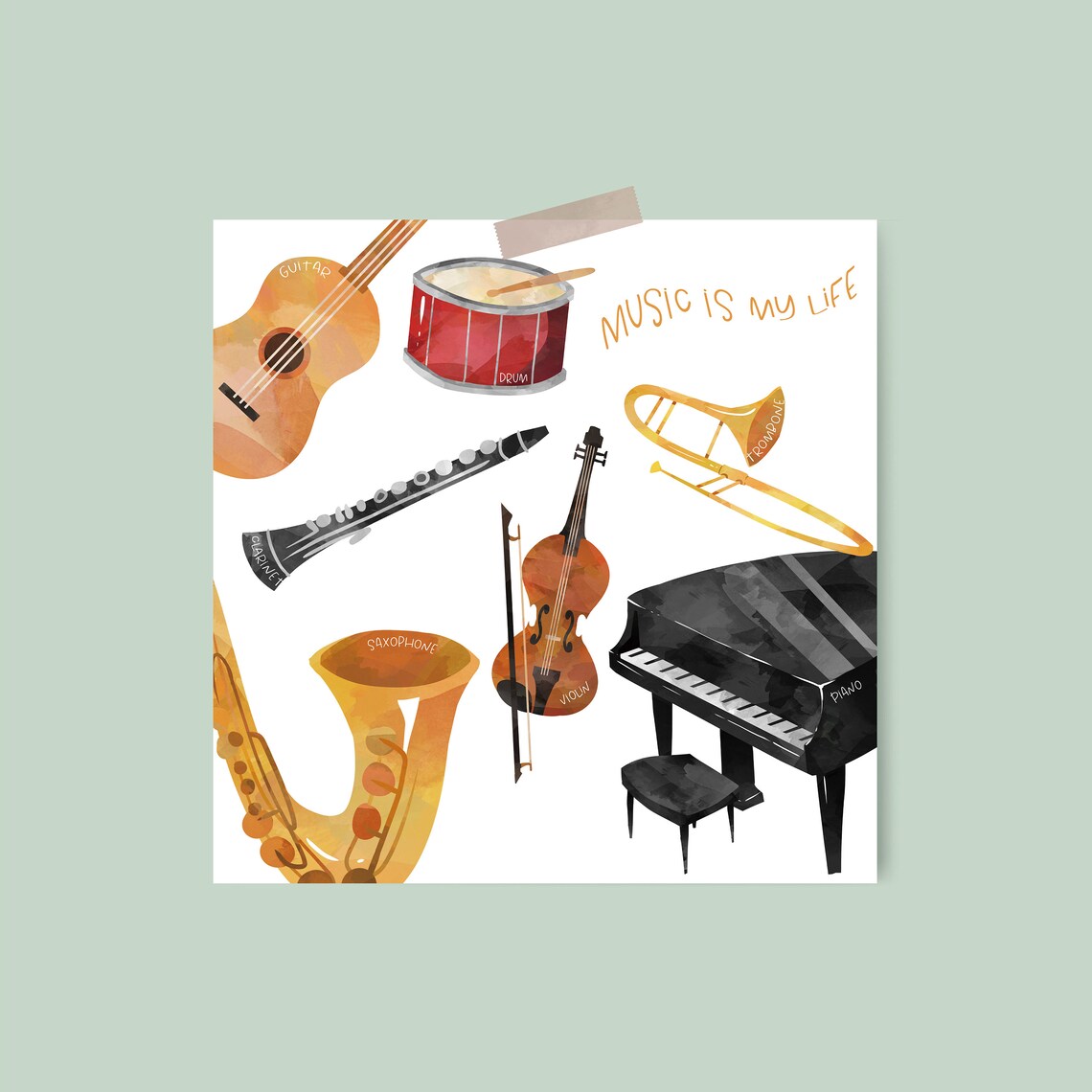 Music Instruments Poster | Music is My Life | Homeschool Print ...