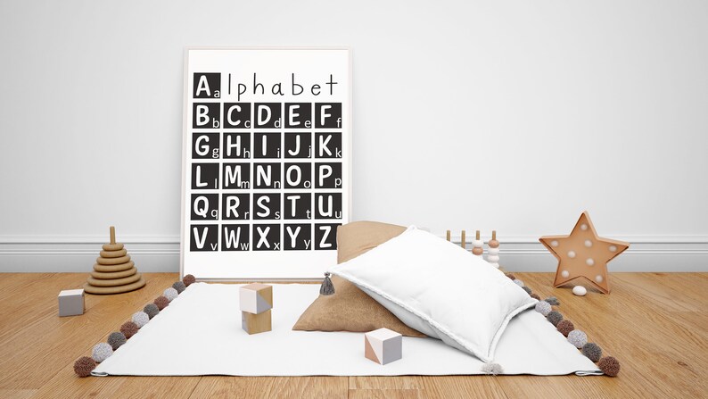 ABC Poster Black and White | Alphabet Wall Art | ABC Poster | Alphabet ...