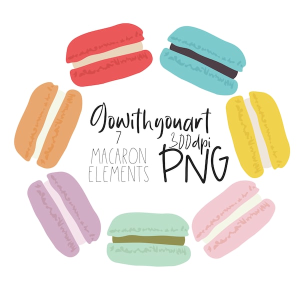 Macarons Clip Art - Etsy