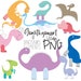 10 Dinosaurs Clip Art | Dinosaur Download | PNG, 300DPI | Instant ...