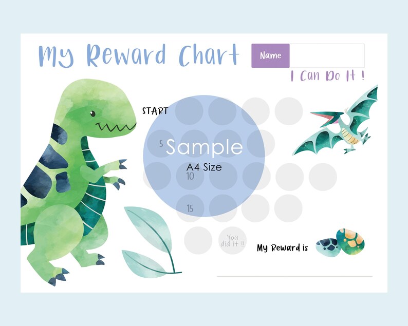 T-rex Reward Chart | Dinosaur Sticker Chart | Chart for Boy | Potty ...