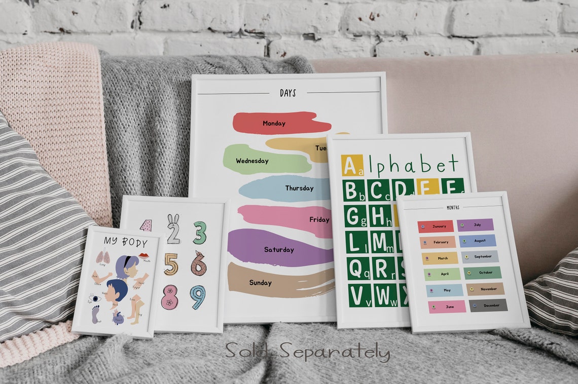 Colorful Days of the Week Printable Poster Learning Poster - Etsy