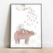 Rabbit and Bear Poster Nursery Decor Forest Animals Print - Etsy