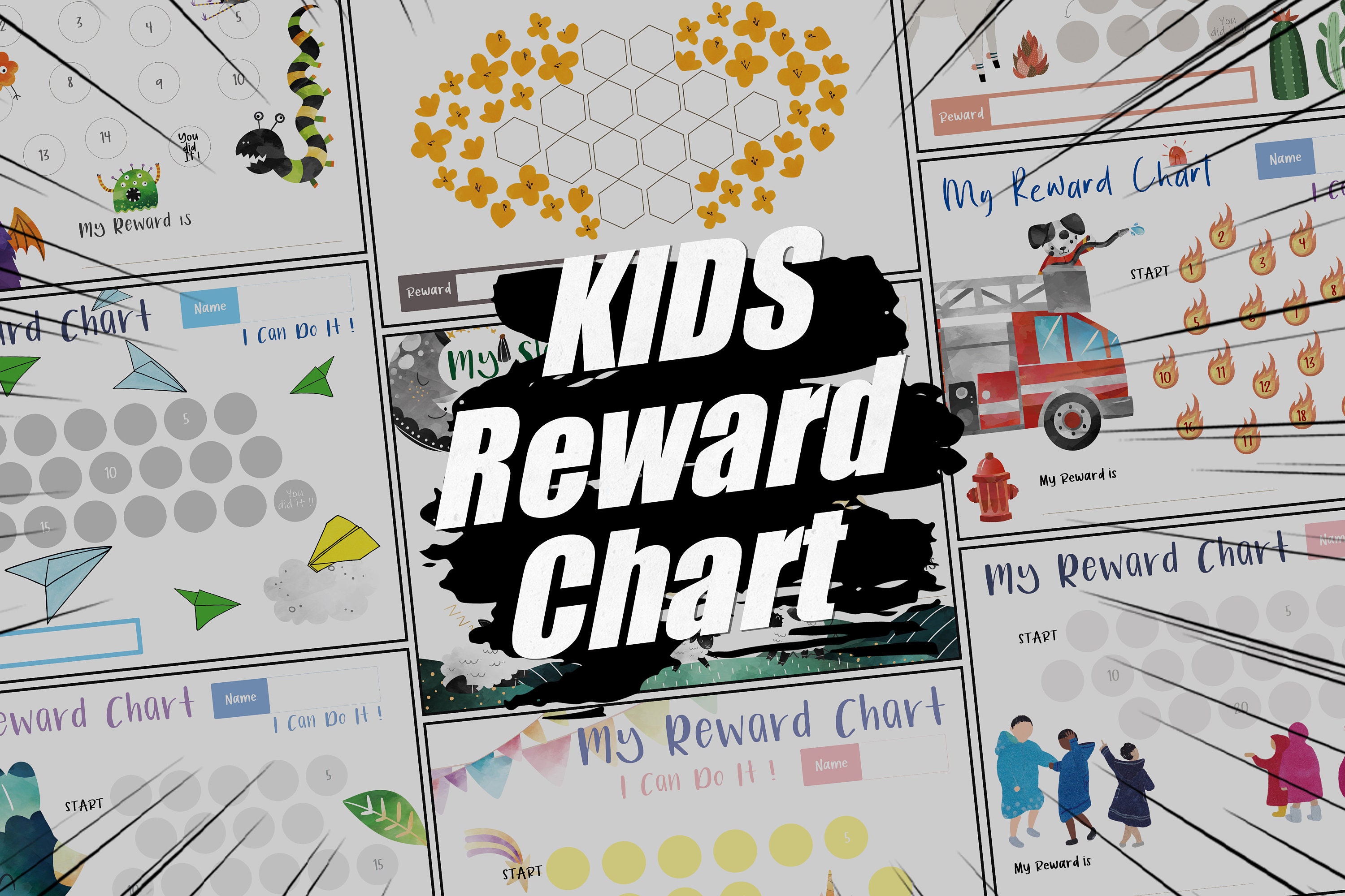 Bee Reward Chart | Printable Spring Sticker Chart | 50 Circles Reward ...