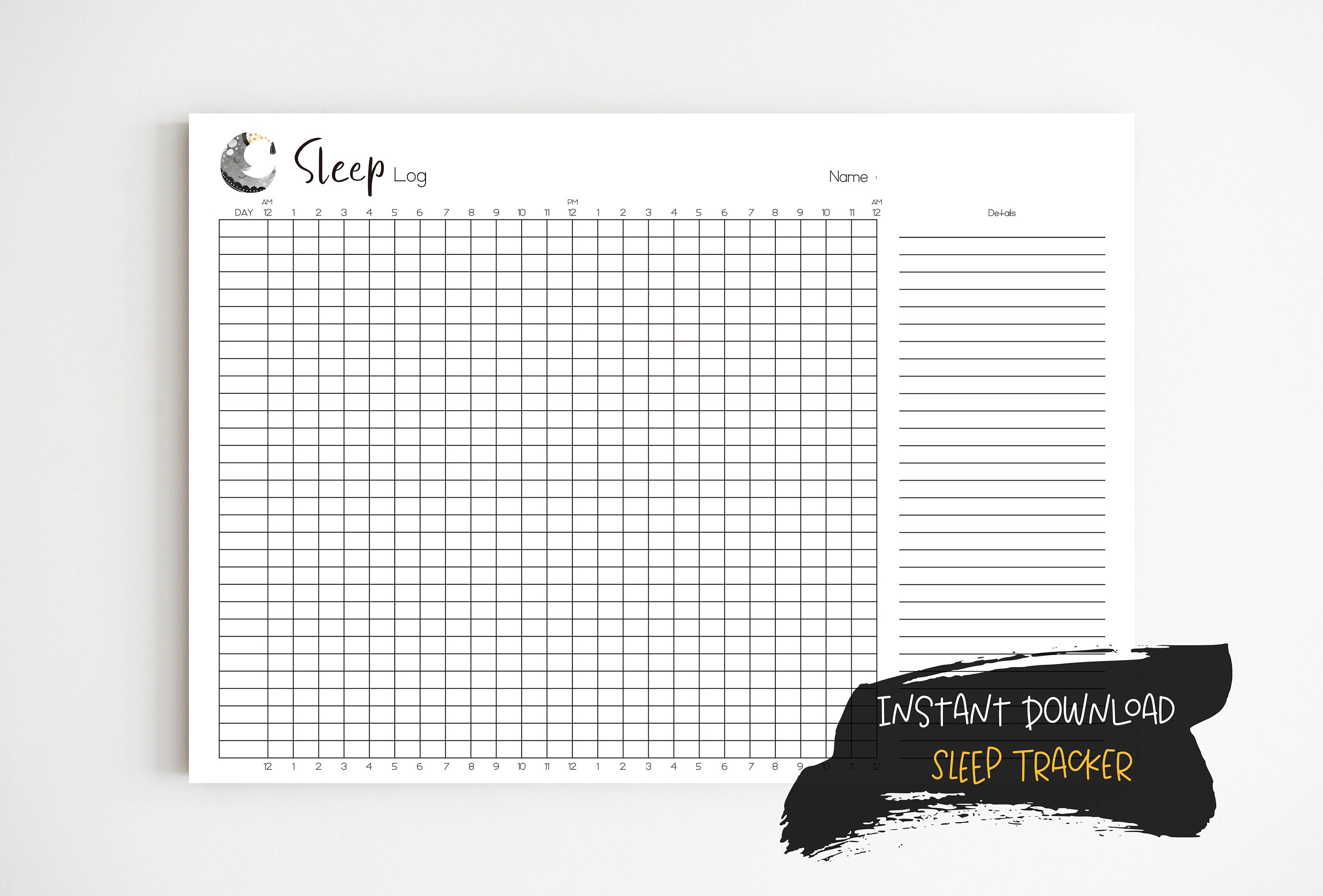 Sleep Log | Printable Sleep Tracker | Sleep Log for Kids | Templates ...
