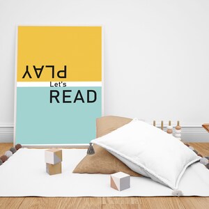 Let's Play Printable Playroom Wall Art Let's Read Sign Playroom Decor ...
