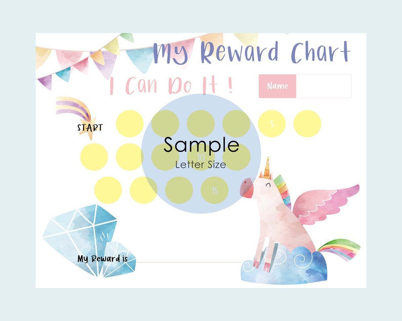 Unicorn Reward Chart for Kids Rainbow Unicorn Reward Chart - Etsy