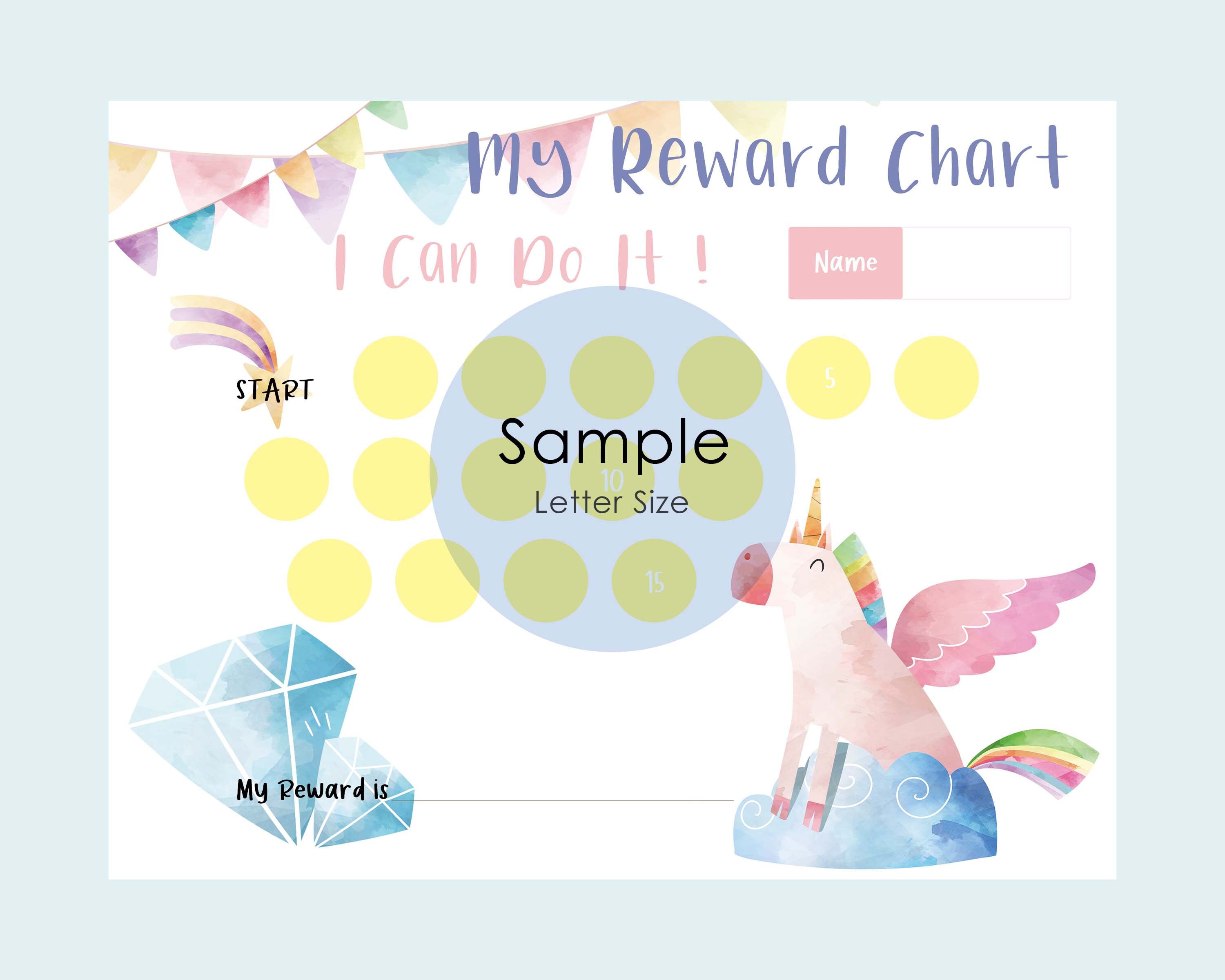 Unicorn Reward Chart for Kids | Rainbow Unicorn Reward Chart ...