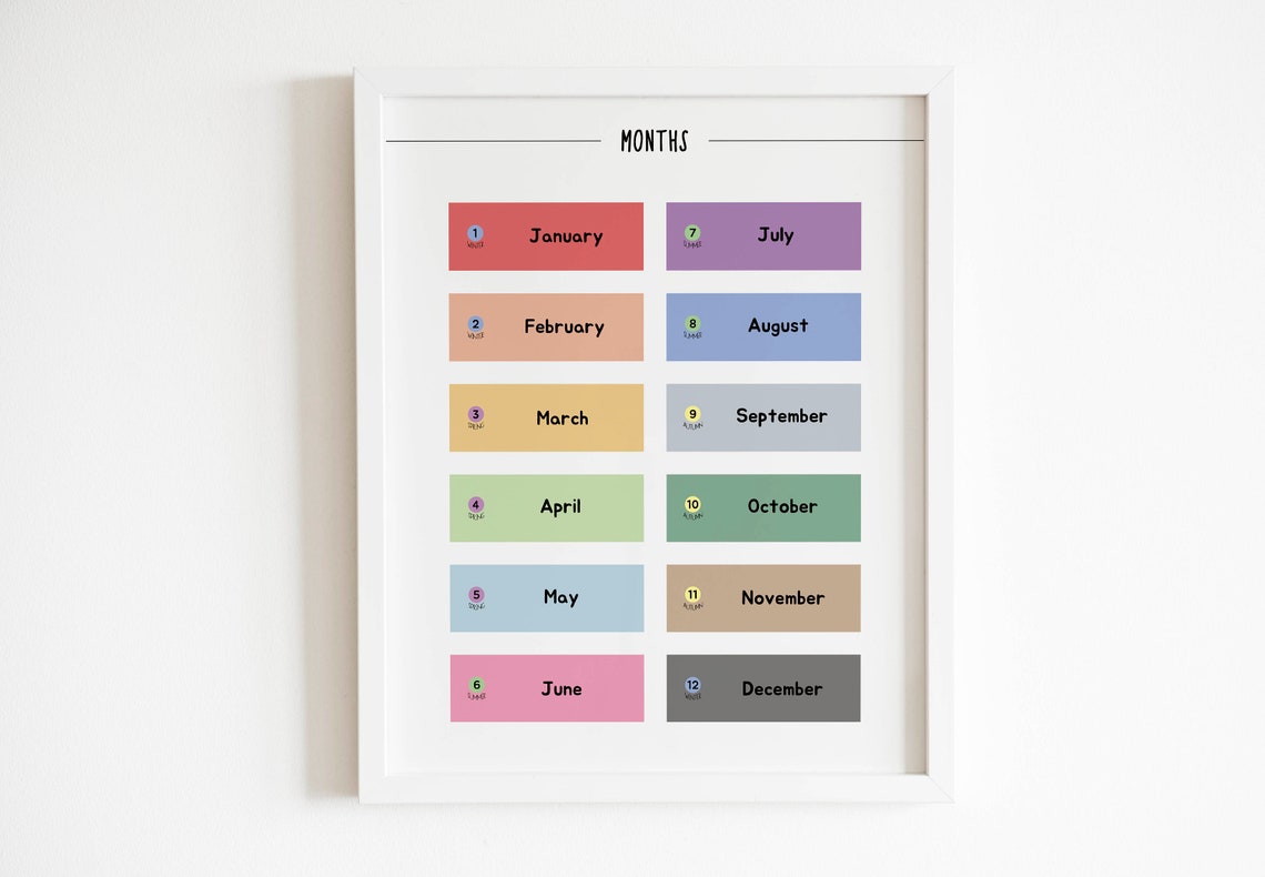 Rainbow Months of the Year Poster | Months Printable | Homeschool ...