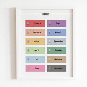 Rainbow Months of the Year Poster | Months Printable | Homeschool ...