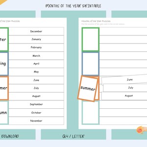 Months of the Year Puzzles Printable | Preschool Activities | Months ...