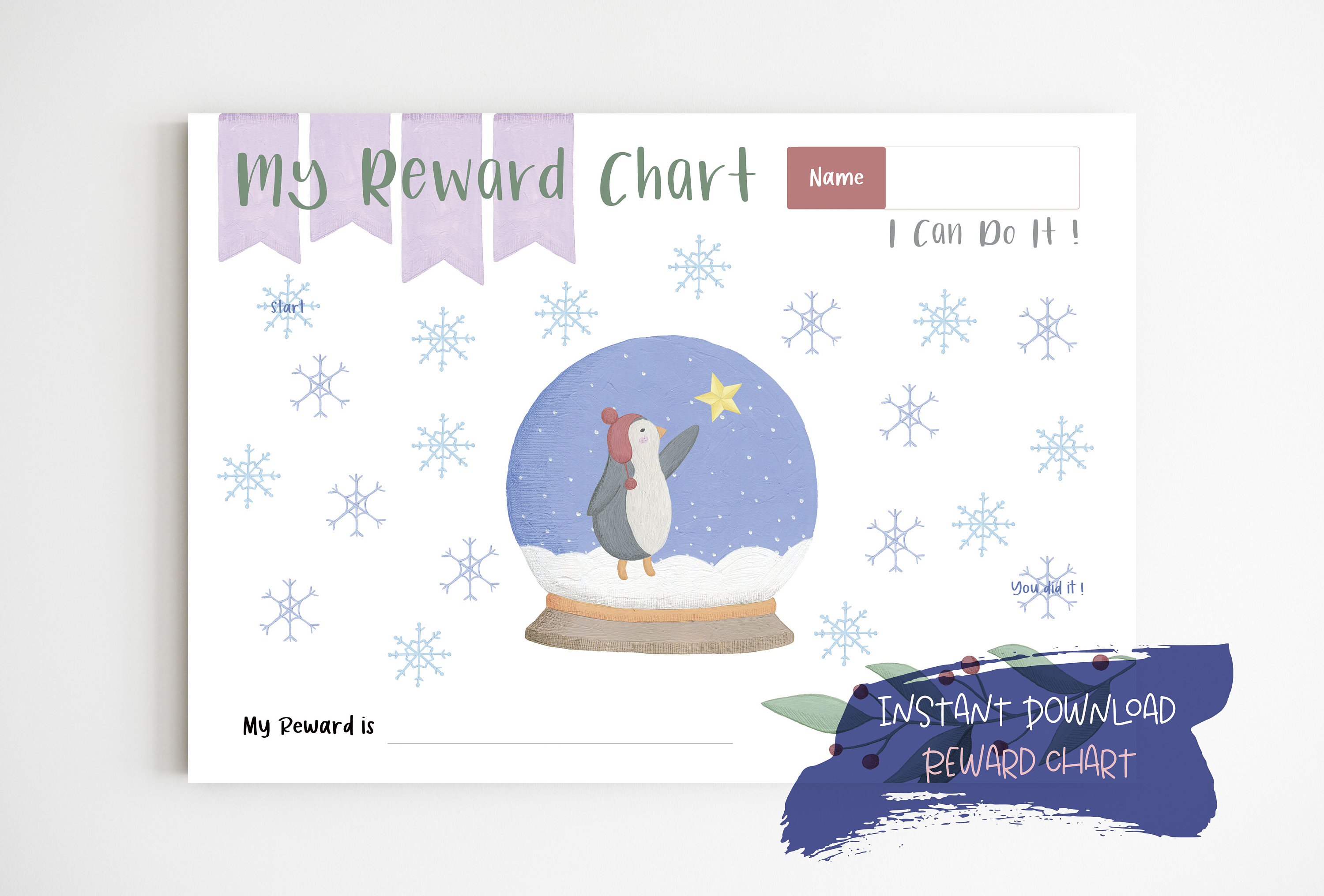 Snowball Reward Chart | 20 Snowflakes | Printable Sticker Chart ...