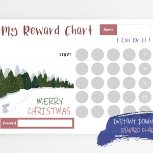 Christmas Reward Chart Instant Download Reward Chart for KIDS Potty ...