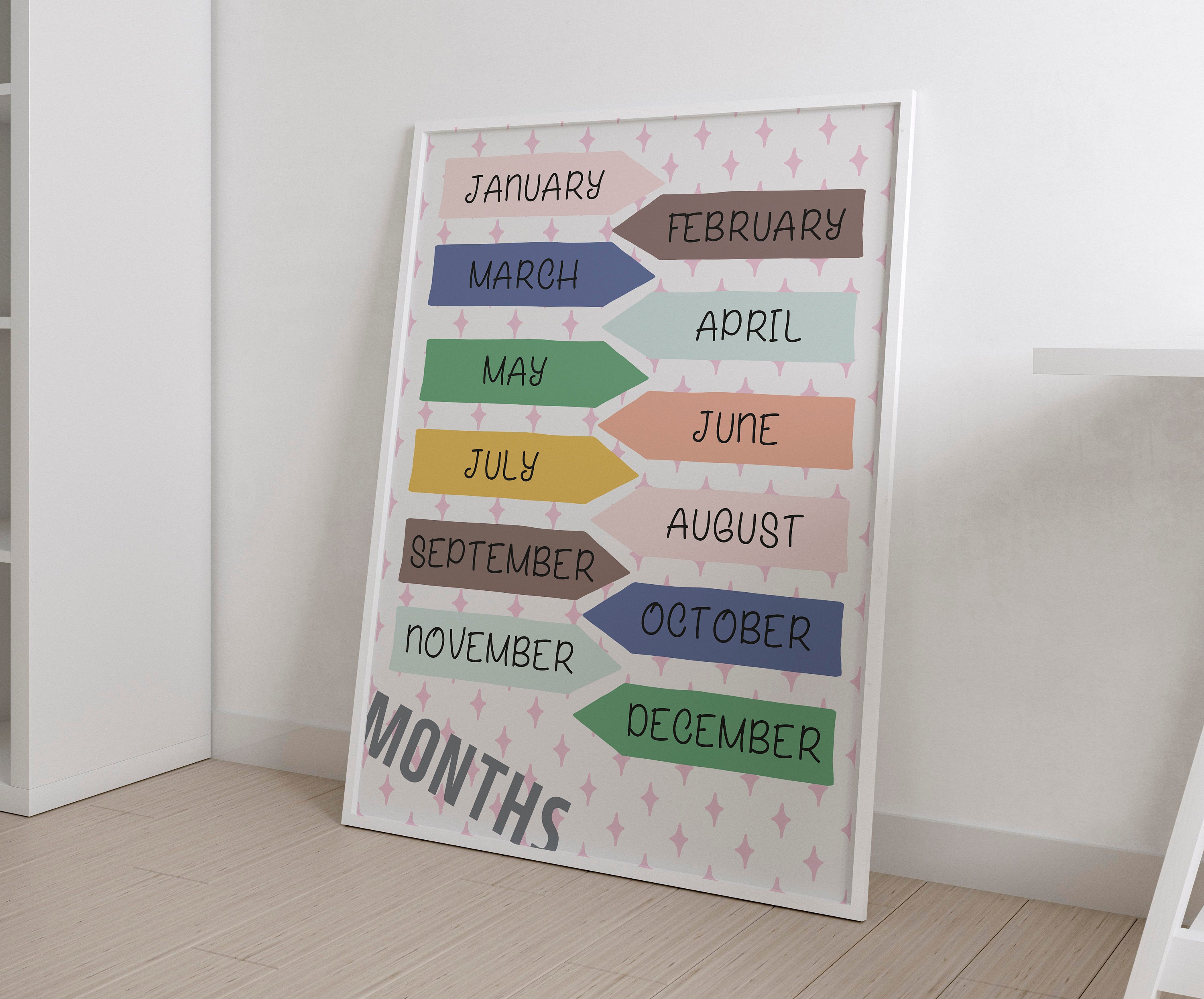 Months Poster Months of the Year Printlearning Poster - Etsy