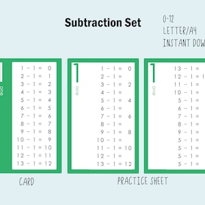 Montessori | Subtraction Chart | Subtraction Worksheets | Math Skills ...