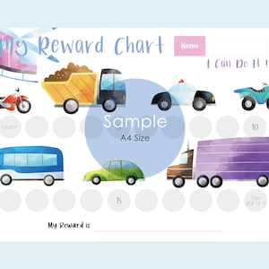 Transportation Reward Chart Car Sticker Chart Printable Reward Chart ...