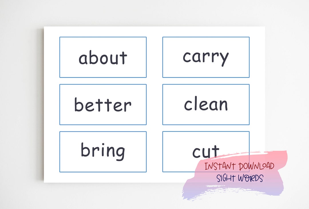 Dolch Sight Words Printables | 41 Third Dolch Words Flash Flashcards ...