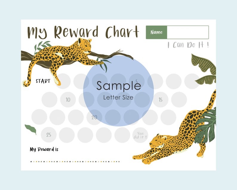 Leopard Reward Chart | Wild Animal Sticker Chart | 30 Circles Reward ...