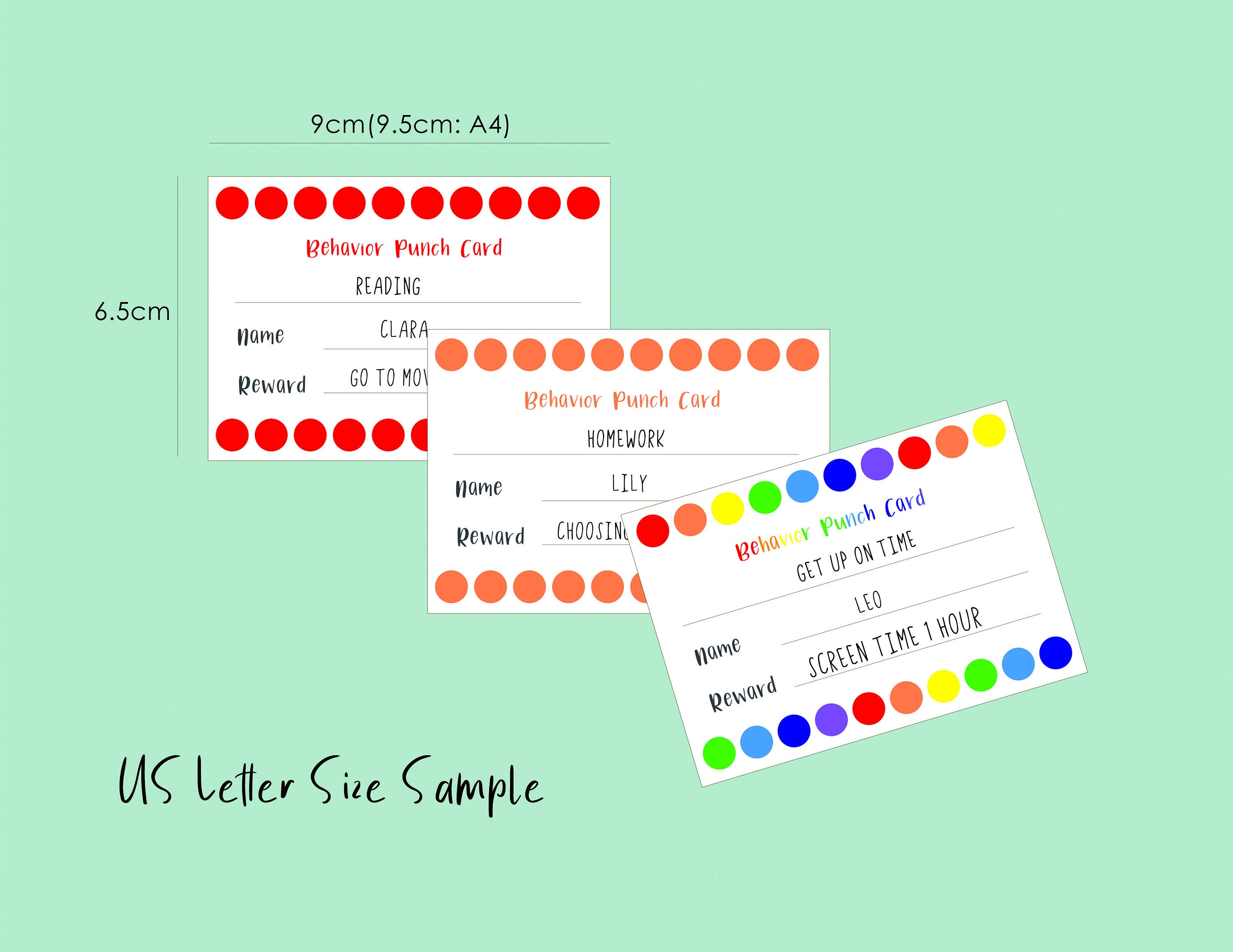 Rainbow Punch Card | Good Behavior Chart | Behavior Punch Cards ...