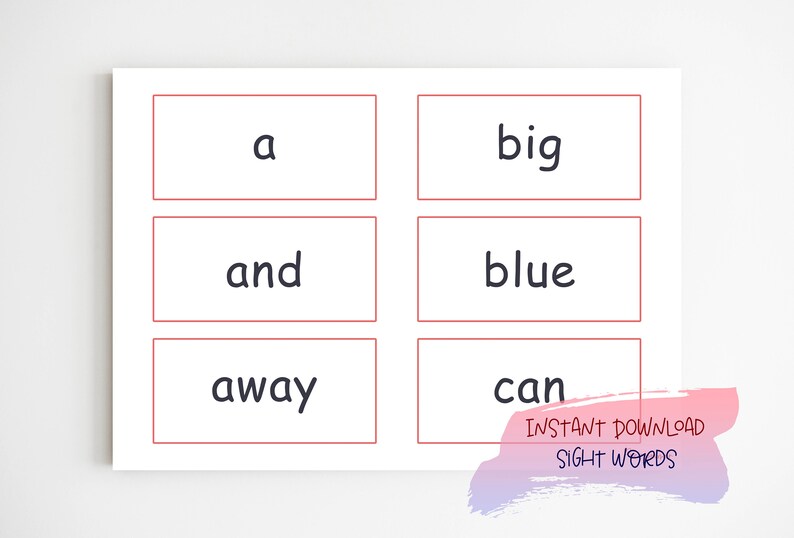 Dolch Sight Words Printable | 40 Pre-primer Sight Word | Sight Word ...