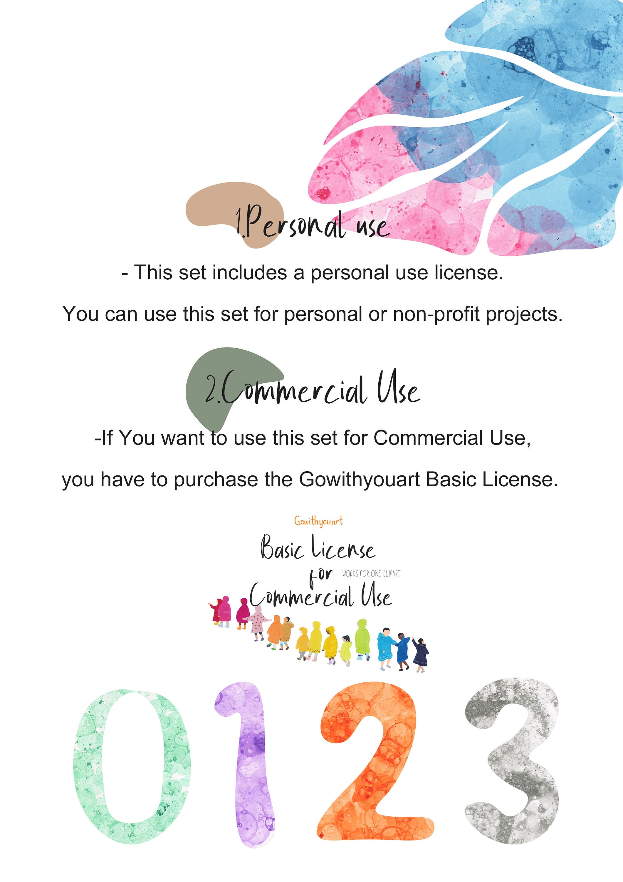 Abstract Elements Clipart Watercolor Abstract Number PNG Instant ...
