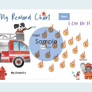 Firefighters Reward Chart for Kids | Printable Reward Chart | Toddler ...