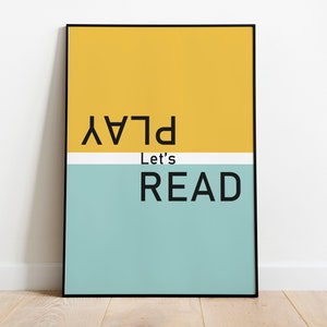 Let's Play Printable Playroom Wall Art Let's Read Sign Playroom Decor ...