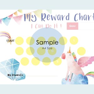 Unicorn Reward Chart for Kids Rainbow Unicorn Reward Chart Printable ...