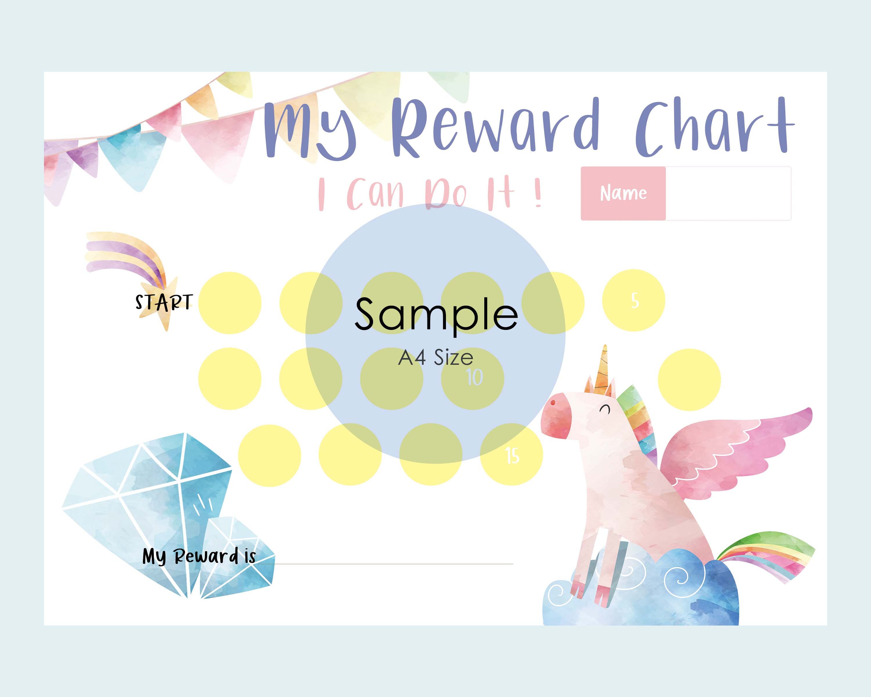 Unicorn Reward Chart for Kids | Rainbow Unicorn Reward Chart ...