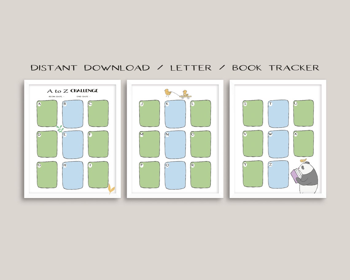 Printable A to Z Challenge for Kids Reading Journal for Kids - Etsy