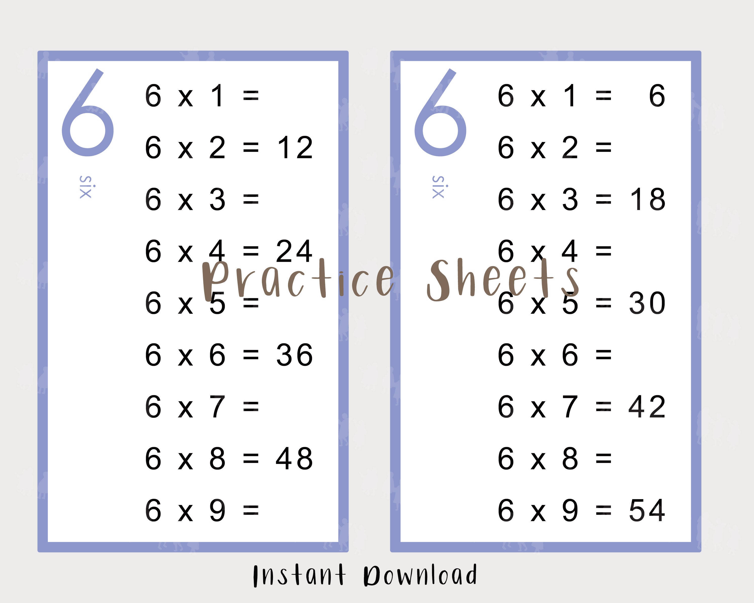 Multiplication Cards and Practice Sheets Printable Skip - Etsy