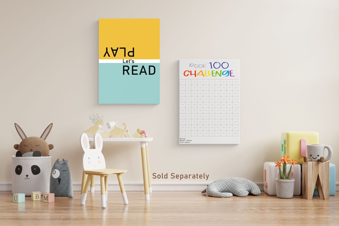 Let's Play Printable Playroom Wall Art Let's Read - Etsy